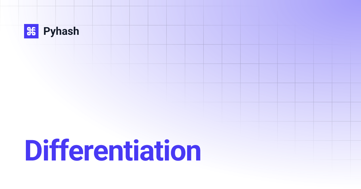 Differentiation | Pyhash